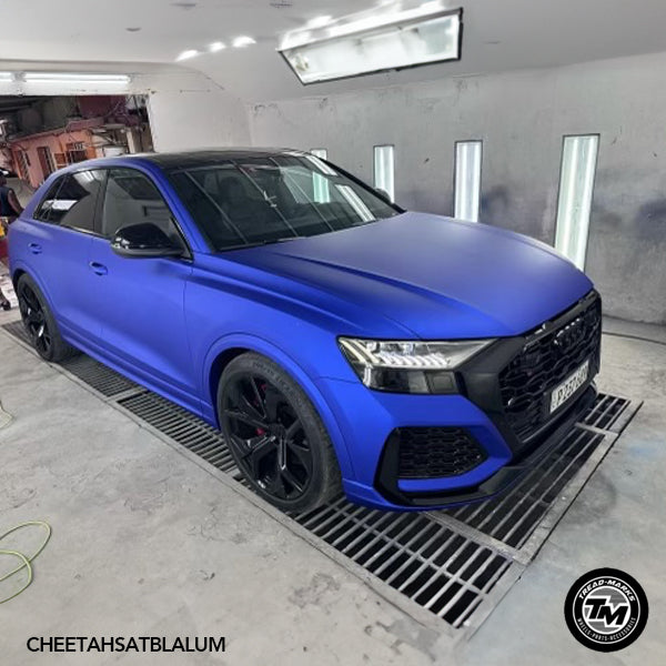 Postsatin Blue Car Wrap