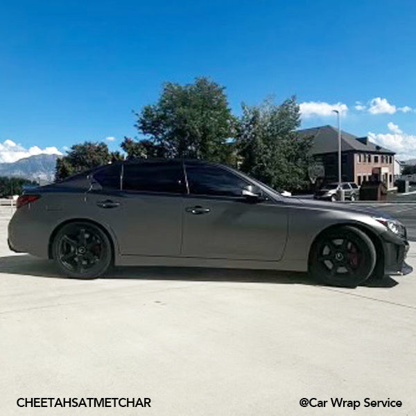 60" Satin Charcoal Metallic Vinyl Car Wrap | CheetahWrap